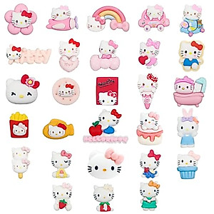 GOTPE 28 PCS Cute 2.5D Resin Shoe Charms Cartoon Kawaii Animal Pink Shoe Charms, Shoe Decoration for Girls Women Party Favors Gifts