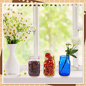 12 Pieces 32 oz Colored Mason Jars Glass Mason Jars with Lids Glass Wide Mouth Canning Jar NOT Allowed Dishwasher(Cute Colors)
