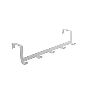 Coat Clothes Hanger, Versatile 5-Hook Design Punch-Free Wall Mounted Over Door Hook for Kitchen