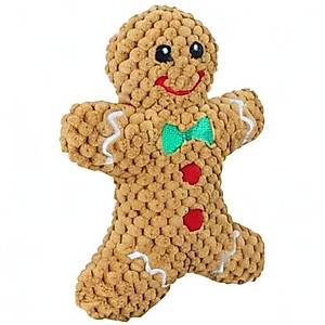 Stuffed Christmas Dog Toys, Cute Christmas Themed Squeaky Dog Toy, Puppy Gingerbread Man Chew Toys, Puppy Chew Santa Toys, Puppy Chew Toys Soft Pet Toys Tough Dog Chew Toys for Aggressive Chewers