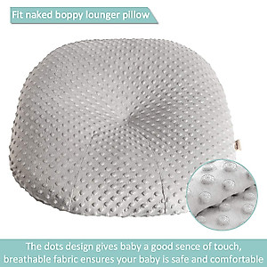 OWLOWLA Newborn Lounger Cover,Minky Removable Slipcover Fits Newborn Lounger for Baby Boy Girl(Silver Gray)
