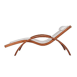 Island Umbrella NU6901 Island Retreat Bentwood Breeze Luxury Lounger with Wood Frame, Champagne