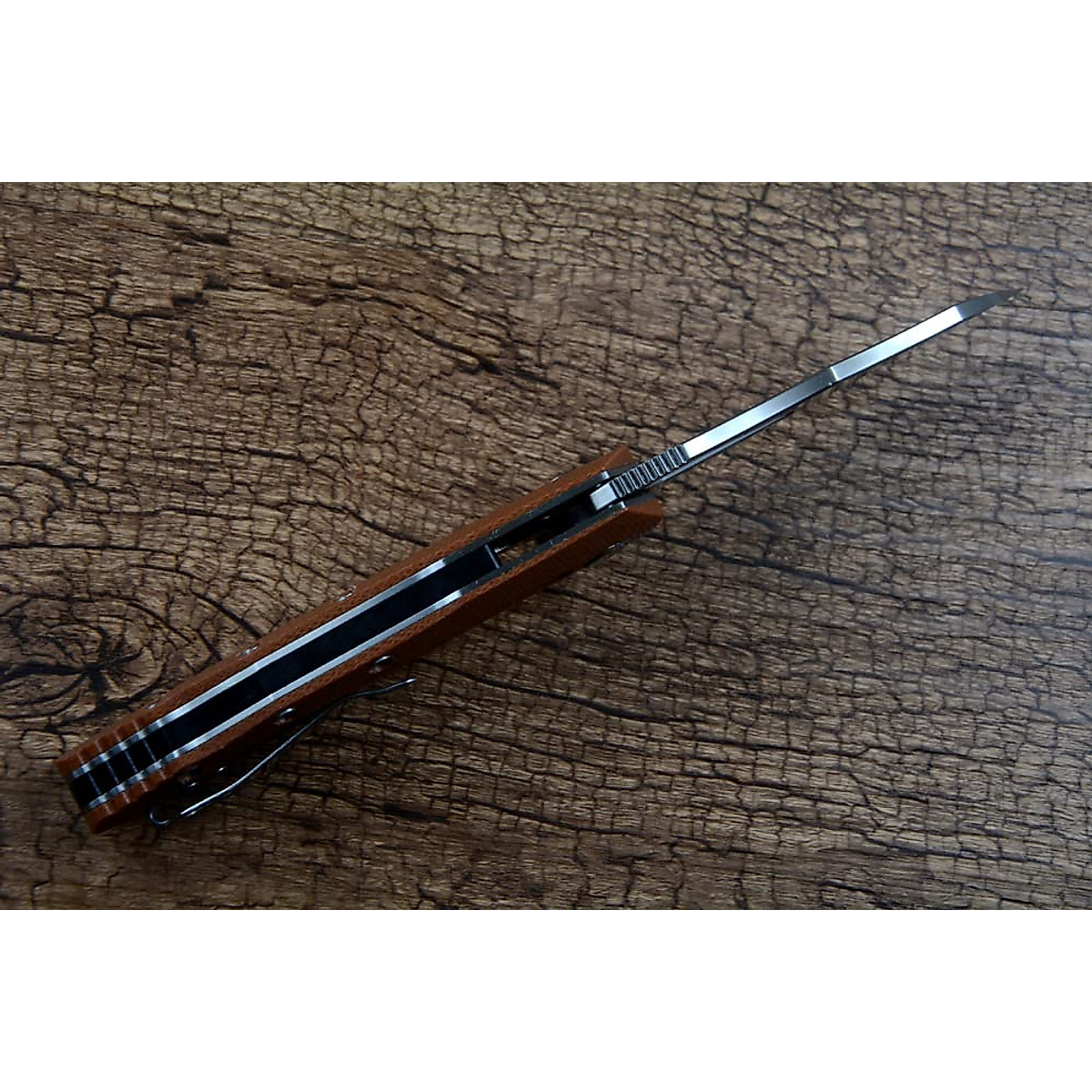 TwoSun Y-START Folding Outdoor Camping Hunting Knife TS132 D2 Blade Linen Handle