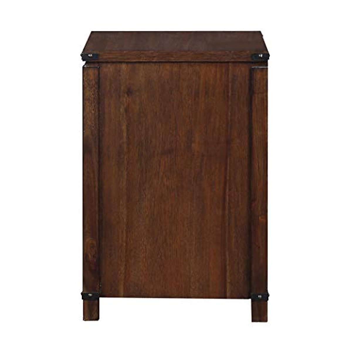 OSP Home Furnishings Baton Rouge 2 Drawer File Cabinet with Rustic Design and Metal Accents, Brushed Walnut