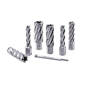 ACTOOL 6 PC 1/2" to 1-1/16" HSS ANNULAR Cutter Set 2" Cutting Depth with 3/4'' Weldon Shank