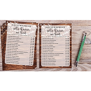 Housewarming Party Games, Who Knows Us Best, Rustic New Home, New House, New Homeowner Party Games Cards, 30 Sheets Each Pack