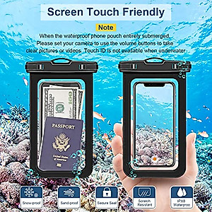 Universal Waterproof Phone Pouch,Floatable Waterproof Phone Pouch Compatible for iPhone 13 12 11 Pro Max XS Max XR X 8 7 Samsung Galaxy s10/s9 Up to 7.0", IPX8 Cell Phone Dry Bag -2 Black