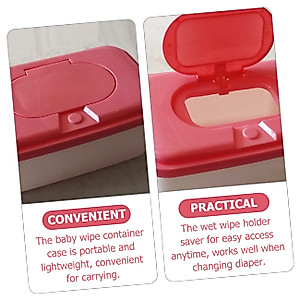 Hohopeti 2 Pcs Wipes Dispenser Wipe Holder with Lid Box Case Keeps Wipes Fresh Refillable Wipes Container for Baby and Adult Use Bathroom and Travel Wipe Holder