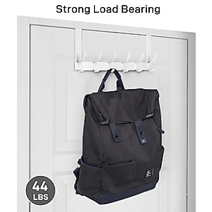 Optish Over The Door Hooks, Door Hanger Hooks, Over The Door Towel Racks for Bathroom with 12 Coat Hooks for Hanging Clothes Coats Towels, Fits 1-3/4" Thick Door