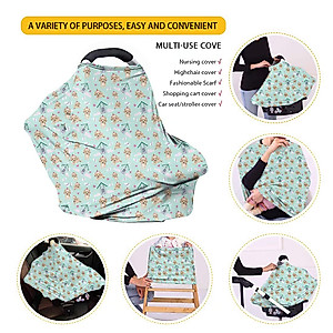 Forchrinse Leopard Cheetah Animal Print Baby Car Seat Canopy for Boys Girls - Soft Nursing Breastfeeding Cover Stroller Cover Baby Car Seat Cover