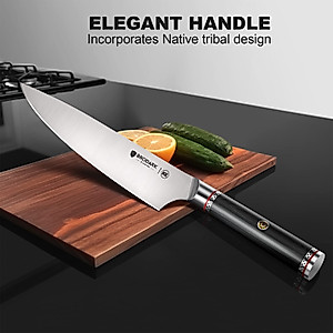 BRODARK Japanese Chef Knife,Professional Kitchen Knife in AUS-10 Steel,High-Class 8 Inch Chef's Knife with Ergonomic Handle,Ultra Sharp Cooking Knife,NSF Certified,Gift Box
