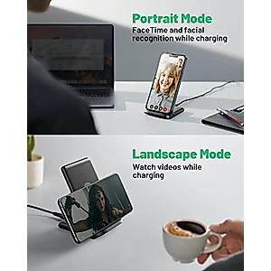 INIU Wireless Charger, 15W Fast Wireless Charging Station with Sleep-Friendly Adaptive Light Compatible with iPhone 14 13 12 Pro XR XS 8 Plus Samsung Galaxy S23 S22 S21 S20 Note 20 10 Google LG etc