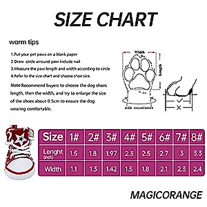 Magicorange 4 Pcs Pet Shoes Puppy Sport Denim Shoes, Outdoor Anti-Slip Sneaker Boot Causal Dog Shoes for Small Medium Size and Large Dogs (#2, Red)