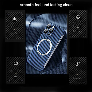 XIRUJNFD New Carbon Fiber Texture Magnetic Charging Phone Case for iPhone 11/12/13 Pro Max, Borderless Shockproof Phone Case (Black,iphone12Pro)
