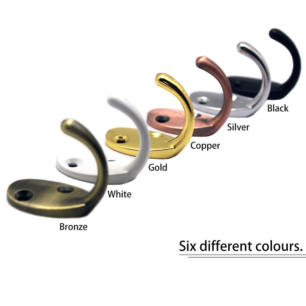 Ktdzone Coat Hooks Wall Mounted Robe Hook Single Coat Hanger with Screws Bronze 4Sets