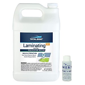 TotalBoat Polyester Laminating Resin - Marine Grade Fiberglass Resin and MEKP Catalyst for Layups and Repairs (Gallon)