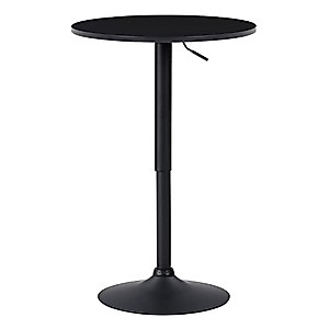 CorLiving Round Adjustable Swivel Black Metal Base Pedestal Dining Table