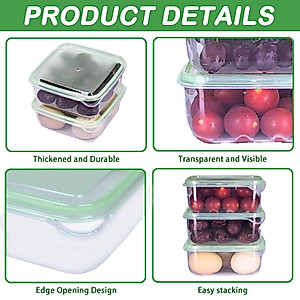 GIWOSK 8 Pack Sliced Cheese Container for Fridge, Clear Ham Cheese Container for Refrigerator Cheese Slice Holder with Lids Plastic Airtight Cheese Storage Container Box for Fridge Food