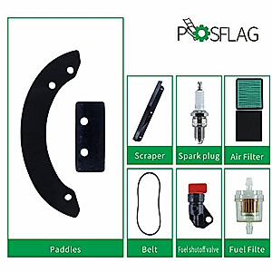 POSFLAG HS520 Paddles with 76322-V10-020 Scraper 22431-V10-013 Drive Belt Replaces 06720-V10-020, 72427-V10-020 for Honda HS520A, HS520 AS, HS520 ASA, HS720 AA, HS720 AMA 20" Snow Blowers