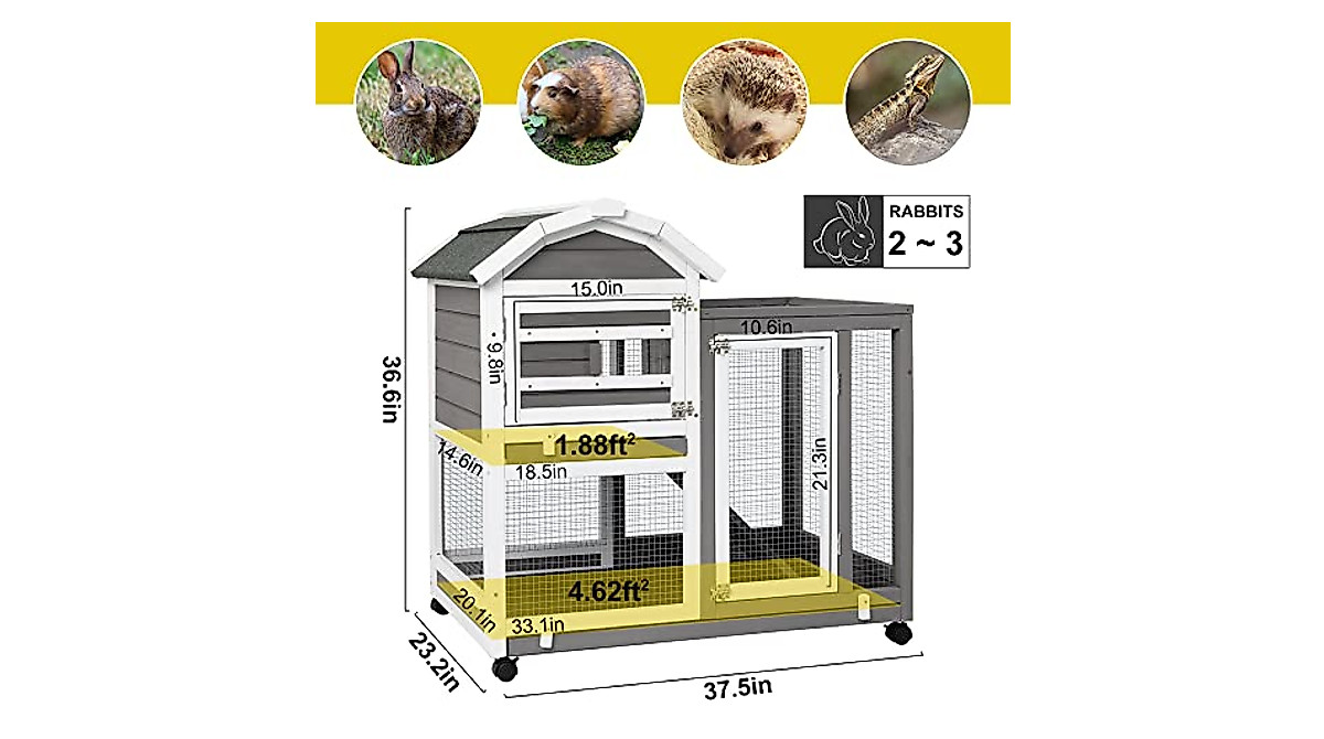 Ketive Rabbit Hutch - Indoor & Outdoor Bunny Cages