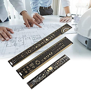 Multifunctional Ruler, 3Type of Set 15/20/25cm 6.3/7.87/10.23 inch PCB Ruler Electronic Engineers Multifunctional Ruler Printed Circuit Board Ruler