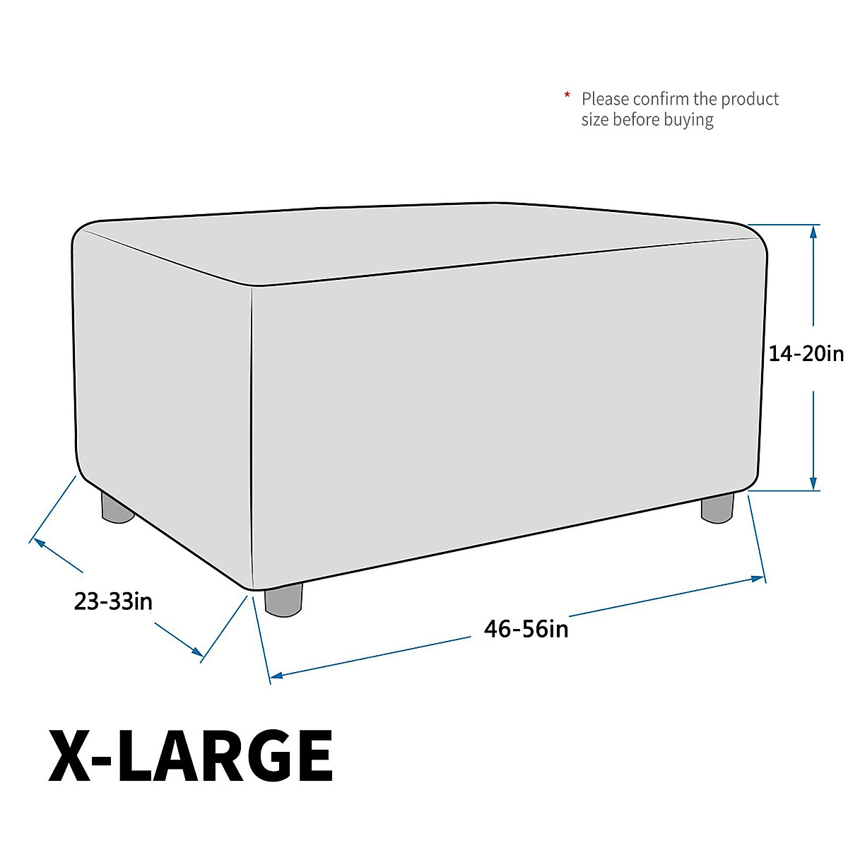 MAXIJIN Velvet Ottoman Slipcover Oversized Stretch Square Rectangle Footstool Slipcover Folding Storage Ottoman Covers for Living Room with Elastic Bottom (Ottoman X-Large, Dark Coffee)