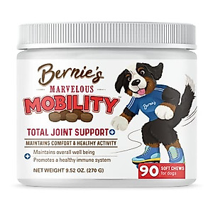 Bernie's Marvelous Mobility - Daily Dog Hip and Joint Supplement - Maintains Overall Well Being & Promotes a Healthy Immune System (90 Count)