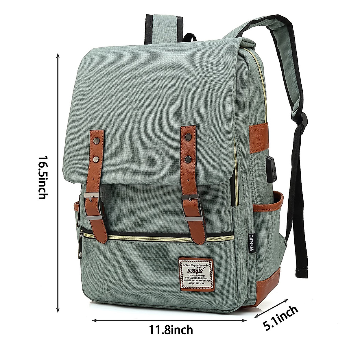 Beejirm Vintage Slim Backpack, laptop Vintage Backpack, Womens Back Pack for Travelling Casual Vintage School Backpack With Usb Charging Port