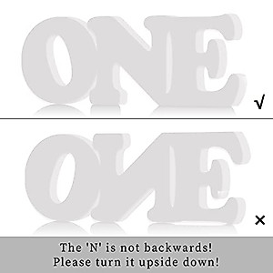 RTMISA One Letter Sign Top for First Birthday Free Standing Word Sign for Anniversary Party Baby Shower Table Top Décor