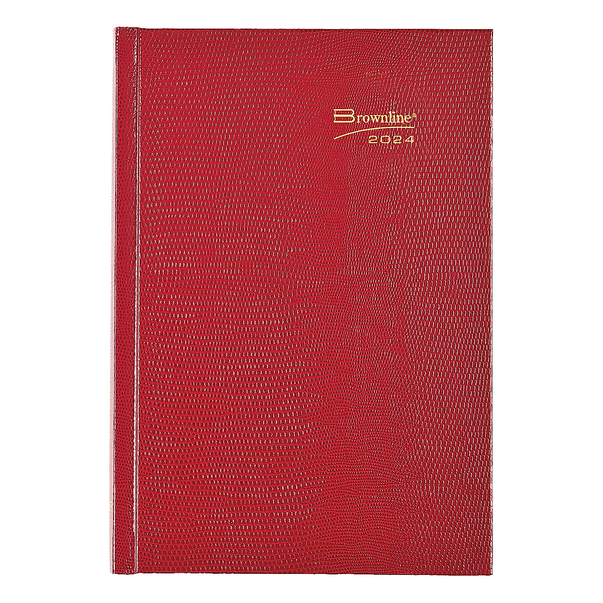 Brownline 2024 Traditional Daily/Monthly Planner, Untimed Journal, 12 Months, January to December, Perfect Binding, 8.25" x 5.75", Bright Red (CB389.RED-24)