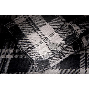 HIGHWAY 21 Marksman Flannel Shirt, Plaid, Button-Down Motorcycle Jacket for Men, Protective Woven Cotton Fabric