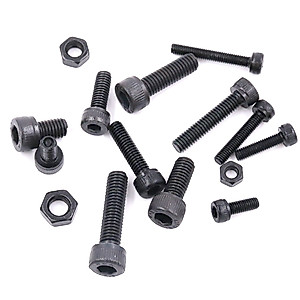 Hilitchi 510-Pcs M3 M4 M5 Alloy Steel Socket Cap Screws Hex Head Bolt Nuts Assortment Kit - 12.9 Grade Alloy Steel (Hex Socket)