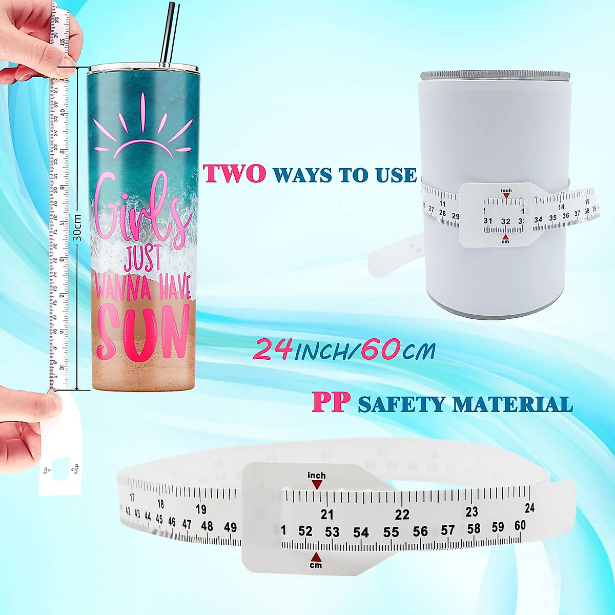 Fosdonge 6 Pack Sublimation Tumblers Tool for 20-40 Oz Sublimation Blanks Products, Includ Pinch Perfect Tumbler Clamp, Measuring Ruler and Cup Cradle for Tumblers