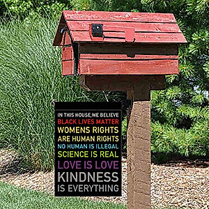 pingpi in This House, We Believe Small Garden Flag Vertical Double Sided 12.5 x 18 Inch Burlap Yard Outdoor Decor