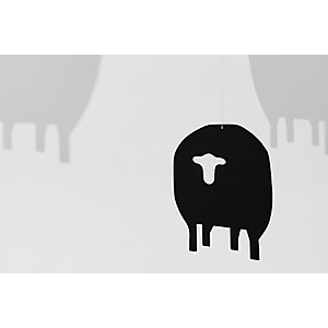 Flensted Mobiles Sheep Hanging Nursery Mobile - 17 Inches Plastic - Handmade in Denmark - Conversation Piece and Room Decor - Unisex - Wall Mount