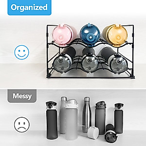 JSVER Water Bottle Organizer for Cabinet Water Bottle Storage Rack for Water Bottle Shelf Organizer Holder for Kitchen Cabinets Countertop