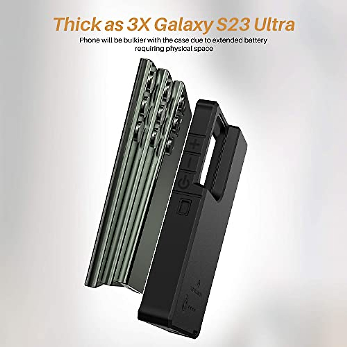 ZEROLEMON Battery Case for Galaxy S23 Ultra 2023 10000mAh, Super Fast Charging Passing Through & Wireless Charging Supported, ZeroShock Extended Charger Case Cover, Black