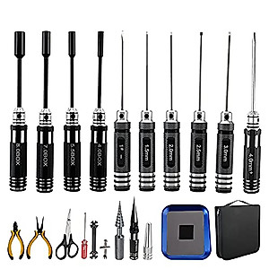 19 In 1 Screw Driver Set RC Tool Kit, Flat/Phillips/Hex Screw Driver Set, Screwdriver Pliers Hex Sleeve Socket Repair Tools for RC Car Quadcopter Drone Helicopter Airplane Multirotors Models