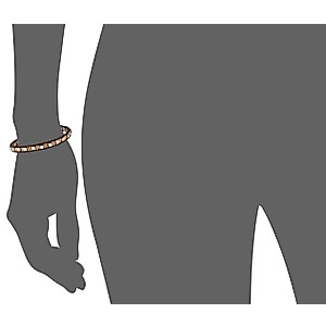 Miguel Ases Pyrite Cube and Miyuki Mixed Metal Single Row Brown Leather Slip Knot Bracelet