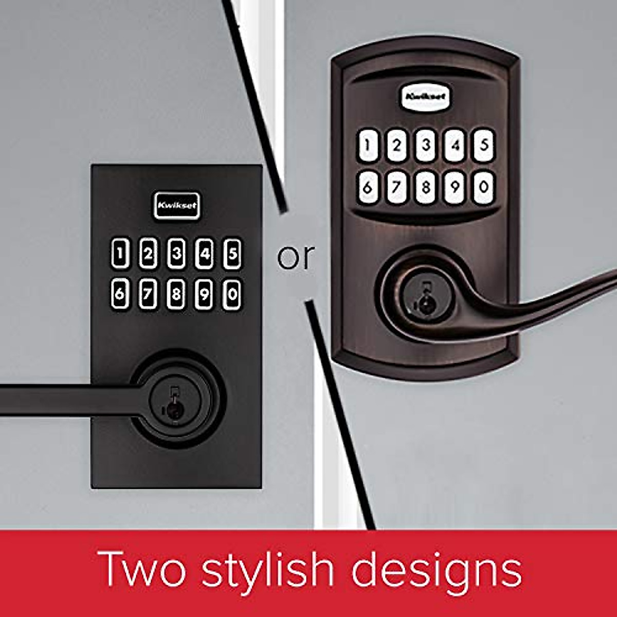 Kwikset 99170-001 SmartCode 917 Keypad Keyless Entry Traditional Residential Electronic Lever Deadbolt Alternative with Tustin Door Handle and SmartKey Security, Satin Nickel