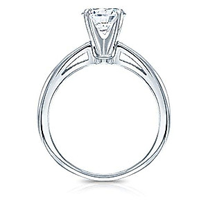 Diamond Wish 1/3 Carat Round Diamond Solitaire Engagement Ring in 14k White Gold (H-I, I1-I2, cttw) 4-Prong Set Size 7.5