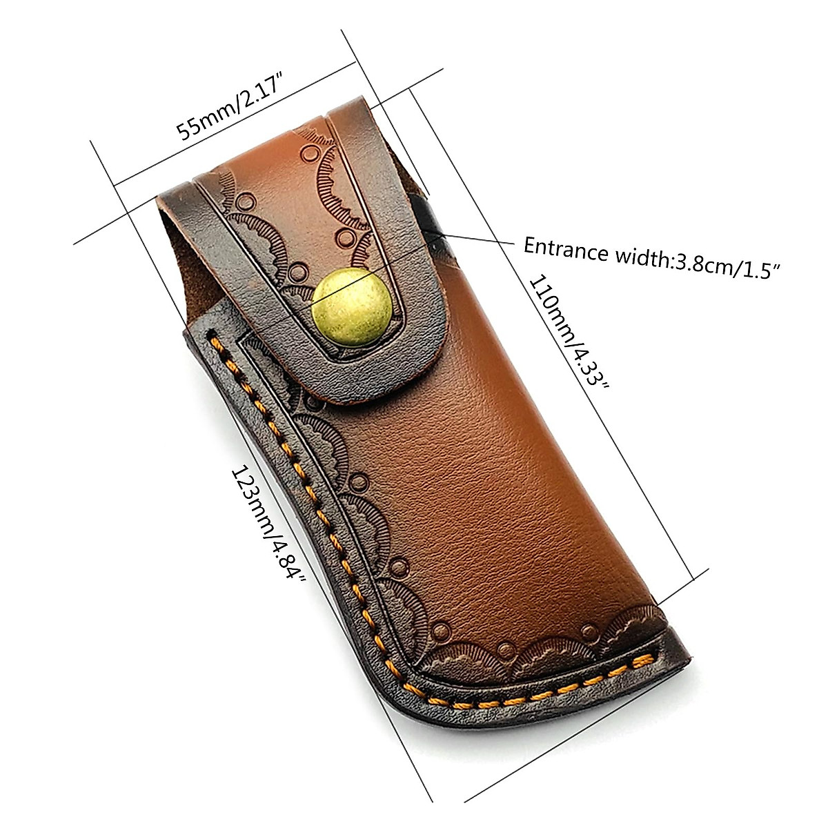 Pocket Knife Sheath Handmade Pouches Leathers Knife Holsters Folding Knife Holder Outdoor Carry Sheath Tool Easy to Use Pocket Knife Sheath Holder Durable