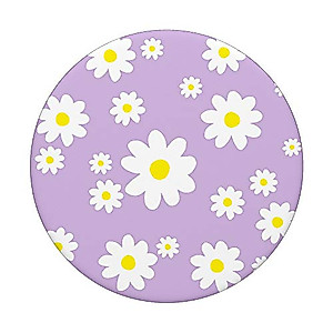 Purple Daisy Flower Cute Spring Floral Lavender Lilac Leaf PopSockets Swappable PopGrip