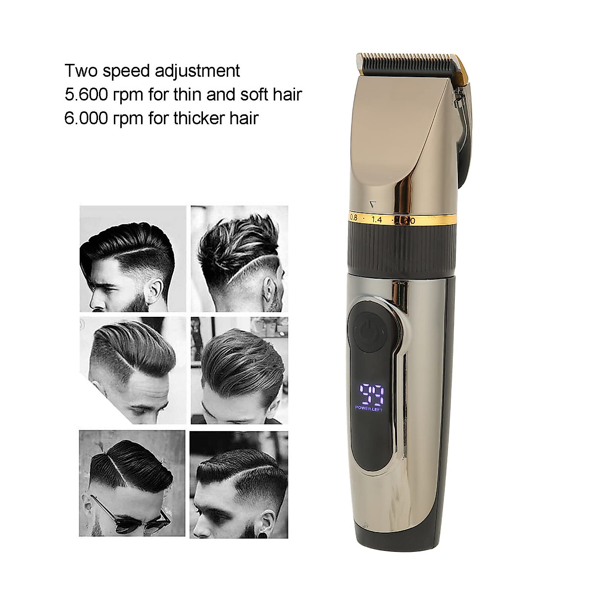 Electric Hair Trimmer Set,Professional Hair Clipper Beard Shaver Haircut Kit Cordless Barber Clippers for Hair Cutting Grooming,Rechargeable Waterproof Bikini Trimmer LED Display with 8pcs Guide Comb