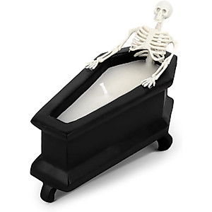 Skeleton Candle, Halloween Spooky Vintage Farmhouse Gothic Skeleton Candle for Halloween Home, Indoor, Room, Tables Decoration