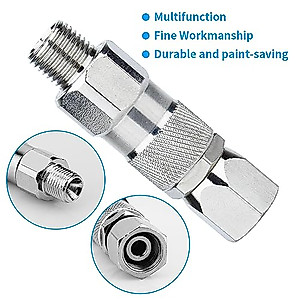 JXZSJ 1/4-Inch Stainless Steel Airless High Pressure Spray Gun Swivel Joint for Graco Paint Sprayers Spray Gun Hose Swivel Joint(2 Pack)