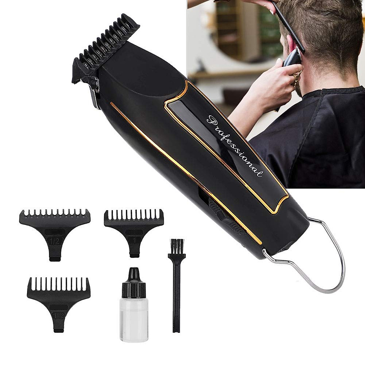 FILFEEL T-Blade Trimmer, 5 Star Cordless Precision Trimmer for Lining & Close Trimming - Great for Barbers and Stylists Professional Haircutting Kit(Black)