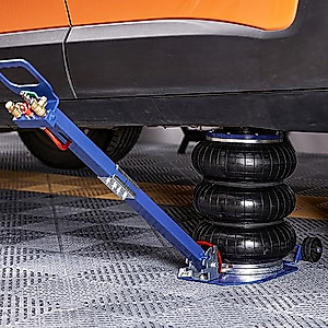 VEVOR Air Jack, 3 Ton/6600 lbs Triple Bag Air Jack, Airbag Jack with Six Steel Pipes, Lift up to 17.7", 3-5 s Fast Lifting Pneumatic Jack, with Adjustable Long Handles for Cars, Garages, Repair (Blue)