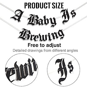 Gothic Letter A Baby Is Brewing Banner - Baby Shower Banner for Party Decor, Baby Announcement Banner, Pregnancy Announcement, Gender Reveal Party Decoration