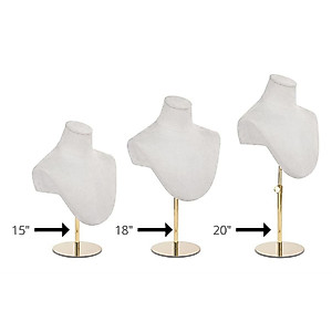 Displays2go PU Foam Headless Mannequin Bust, Countertop - Gray (SMFBGRY)